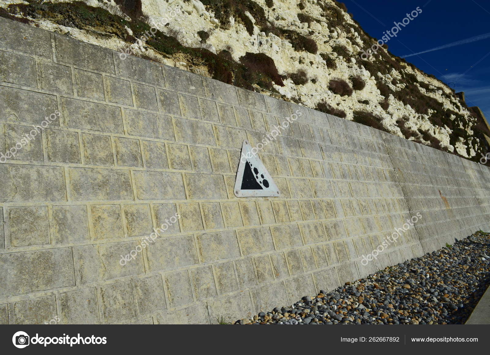 Stretch Cliff Warning Sign Informs Path Users Possible Rock Falls Stock ...