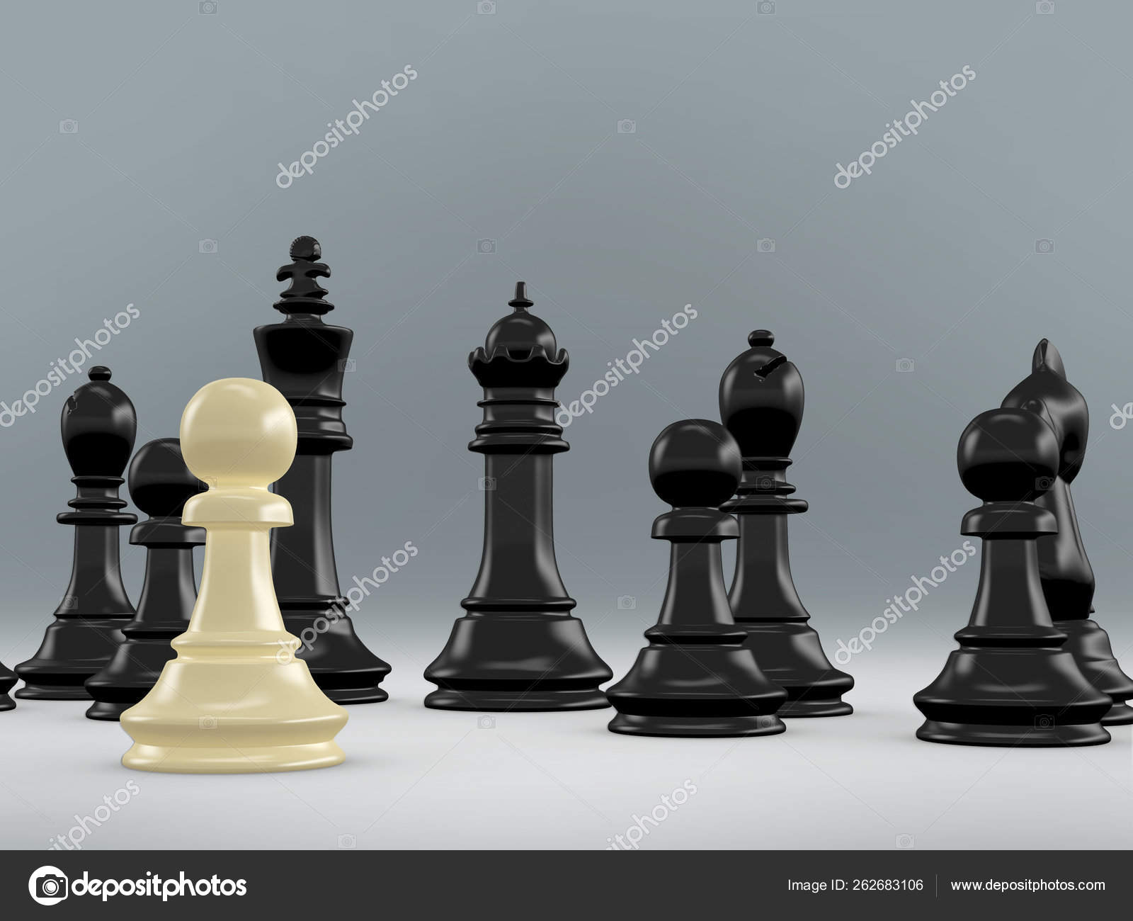 Yellow Pawn Black Chess Pieces King Bishop Knight Pawns — Stock Photo ...