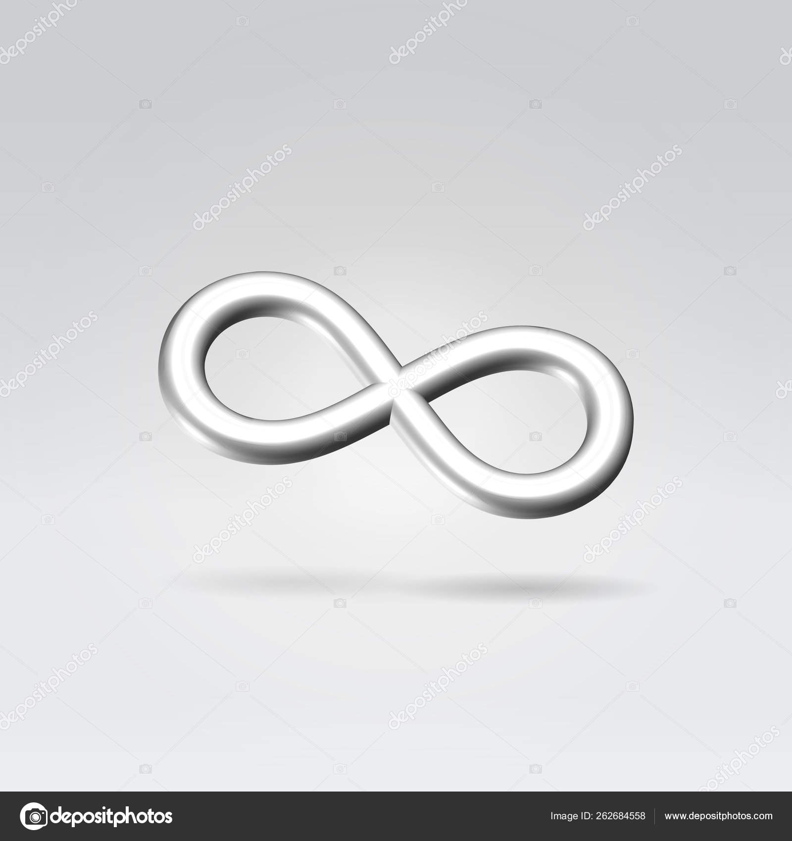 Glowing Silver Infinity Symbol Closeup Backlit Hanging Space Stock ...
