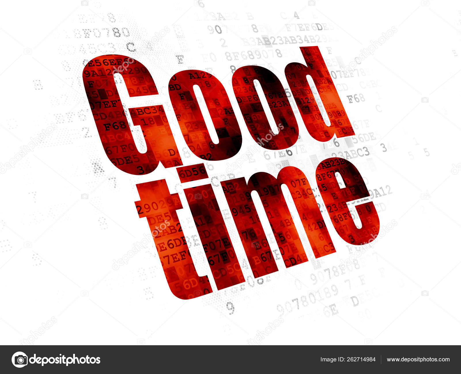 Timeline Concept Pixelated Red Text Good Time Digital Background Stock ...