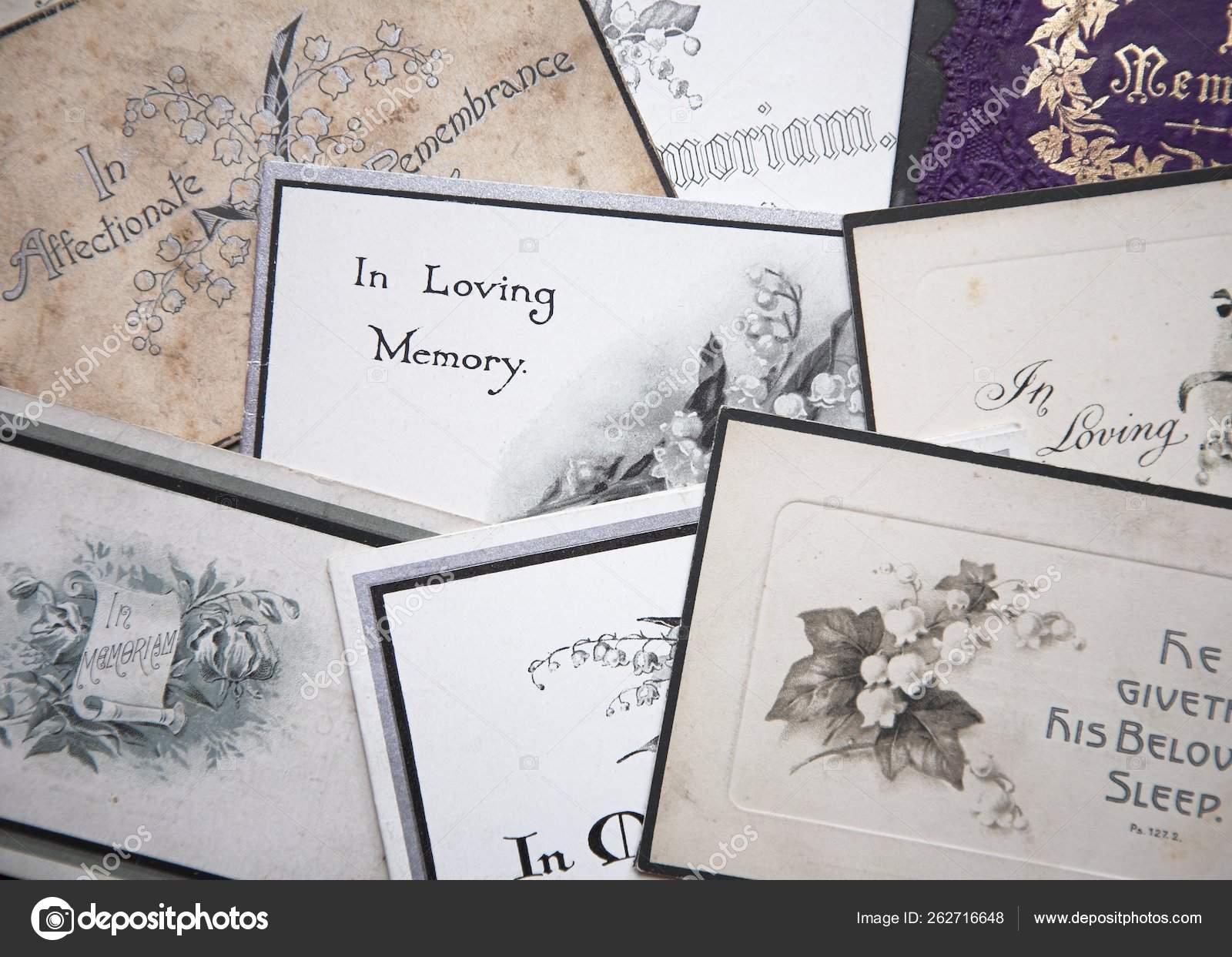 Selection Old Memoriam Cards — Stock Photo © YAYImages #262716648