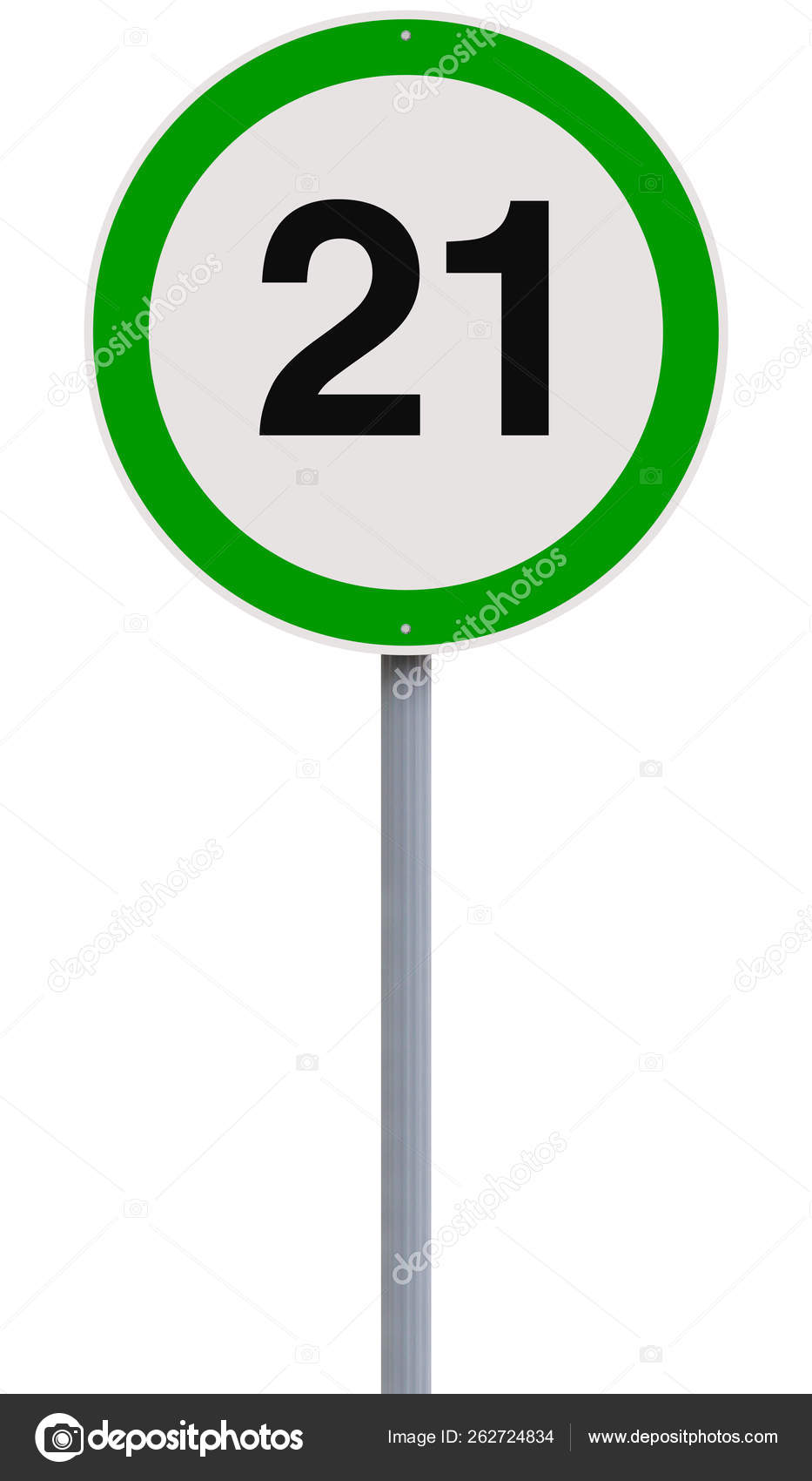 Modified Speed Limit Sign Indicating Number Twenty One Stock Photo by ...