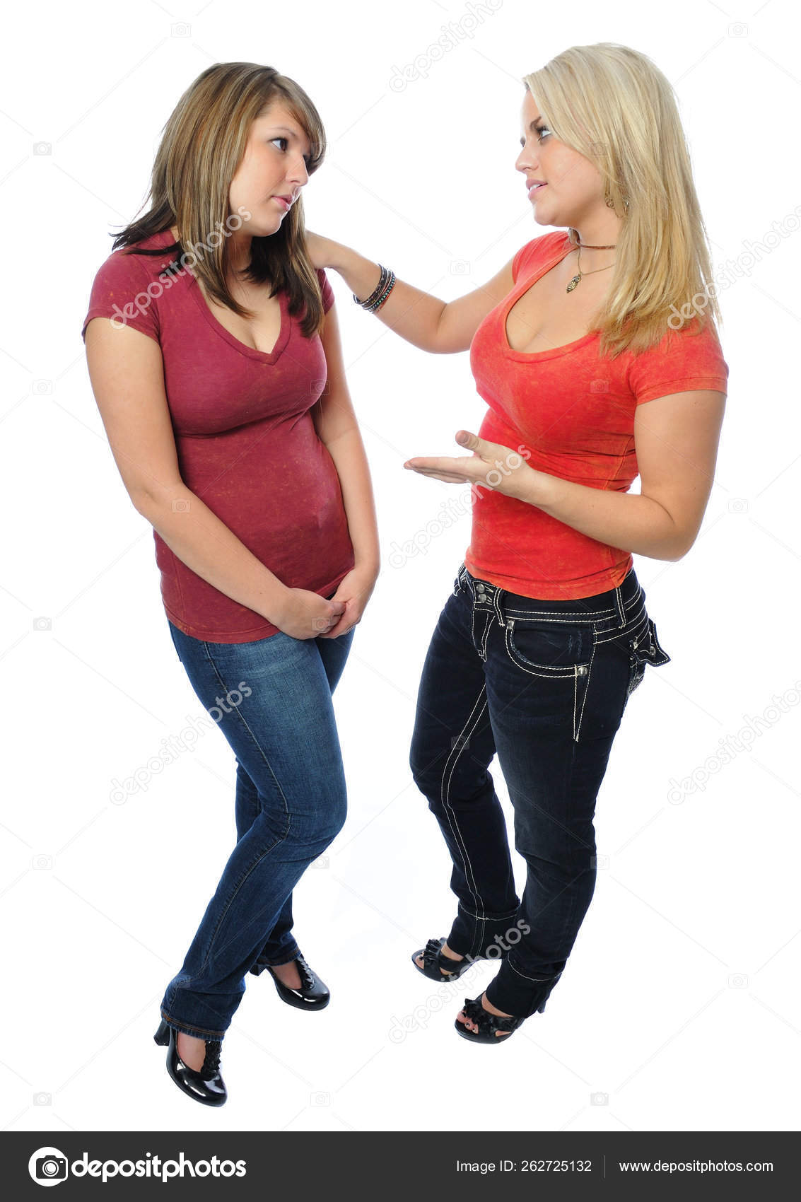 Two Friends Posing Together White Background Stock Photo by ©YAYImages ...