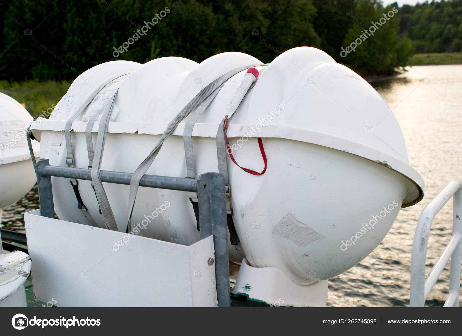 Life Raft Side Boat Ready Deployment Stock Photo by ©YAYImages 262745898