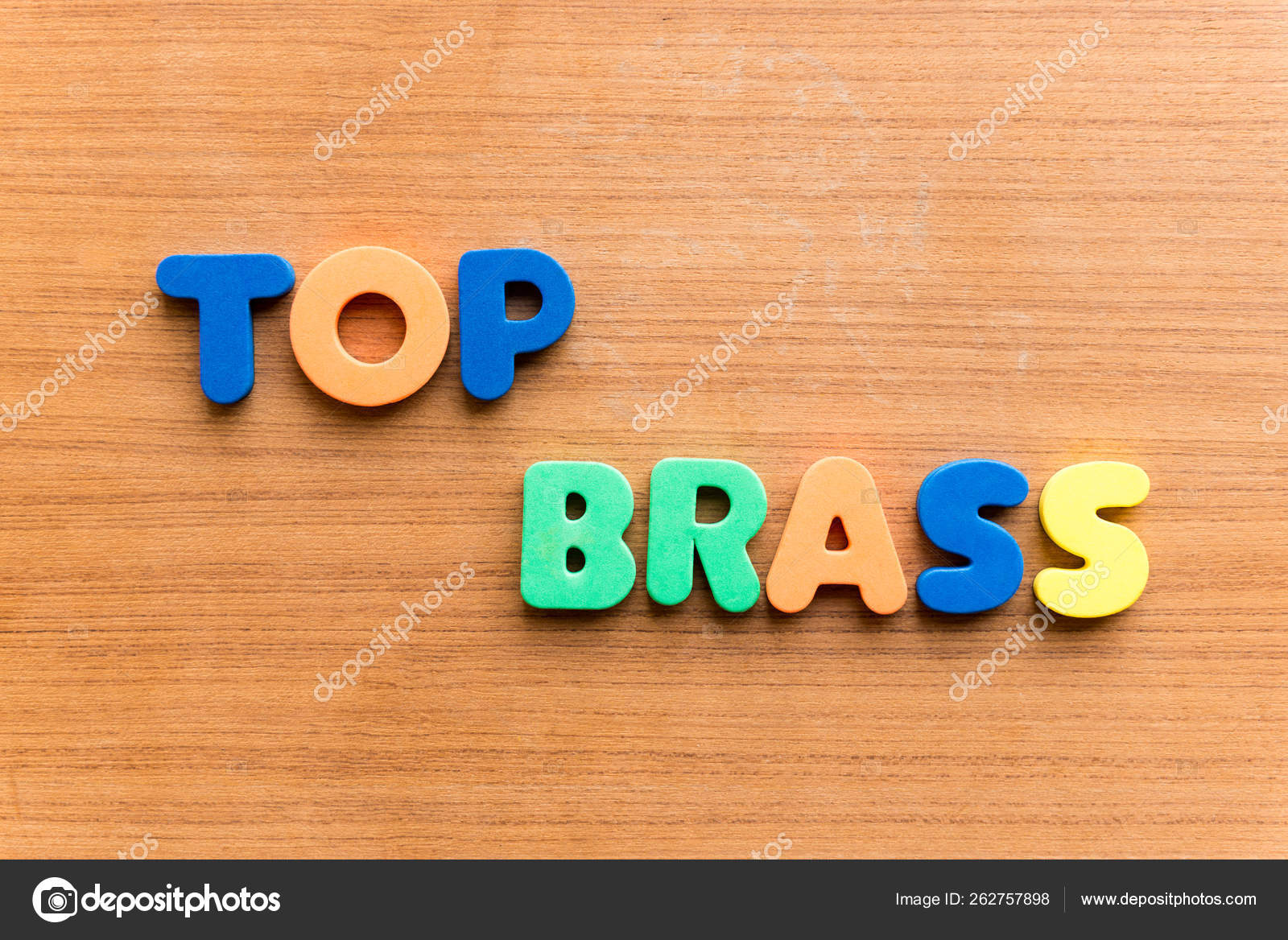 Top Brass Colorful Word Wooden Background Stock Photo by ©YAYImages ...