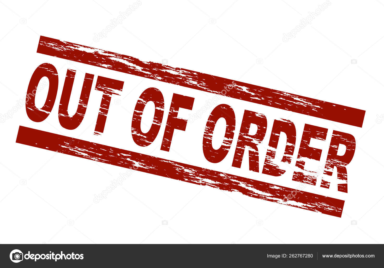Stylized Red Stamp Showing Term Out Order All White Background — Stock ...