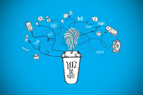 Computer Brainstorm Doodles White Background Vignette Stock Photo by ...