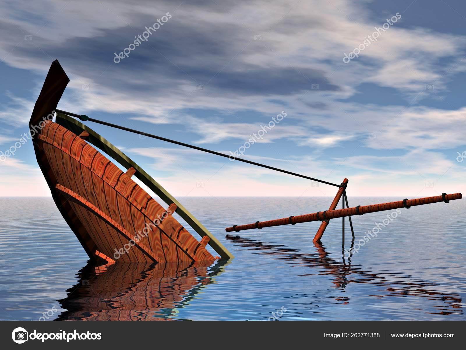Ship Sinking Ocean Symbolic Concepts Failure Defeat Stock Photo by ...