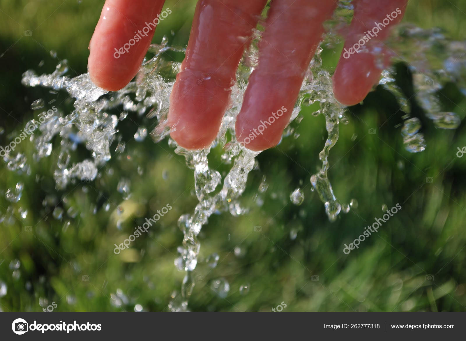 Cold Water Hand Green Background — Stock Photo © YAYImages #262777318