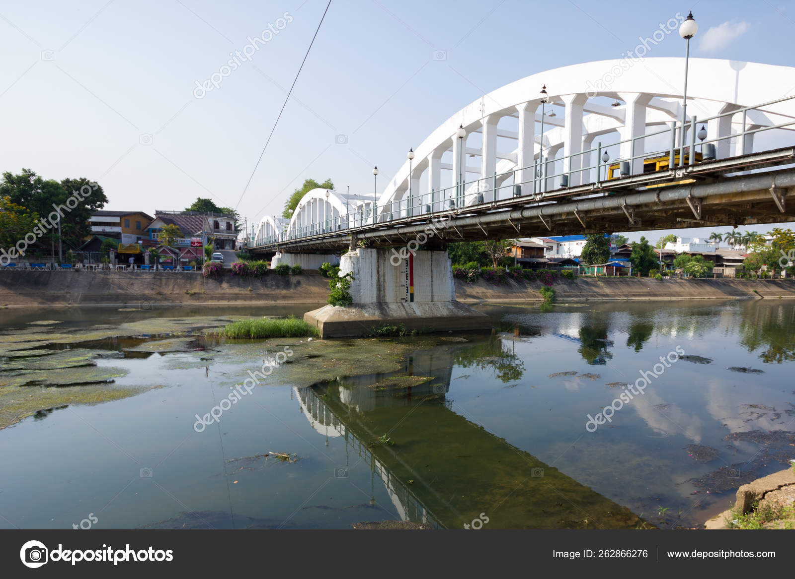 White Bridge Low Level River Lampang Thailand Stock Photo by ©YAYImages ...