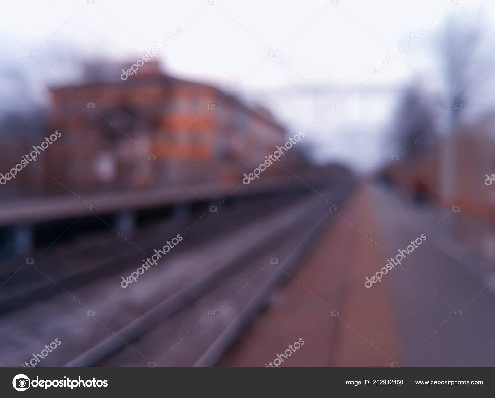 Diagonal Railroad Track Bokeh Background Stock Photo by ©YAYImages ...