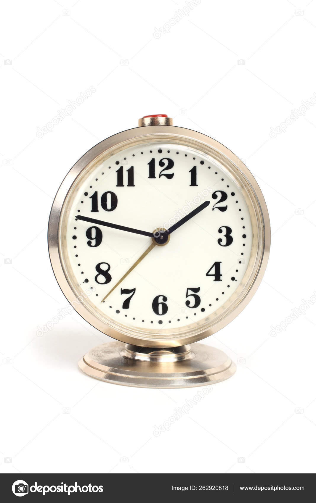 Old Alarm Clock Gold Trim White Background Stock Photo by ©YAYImages ...