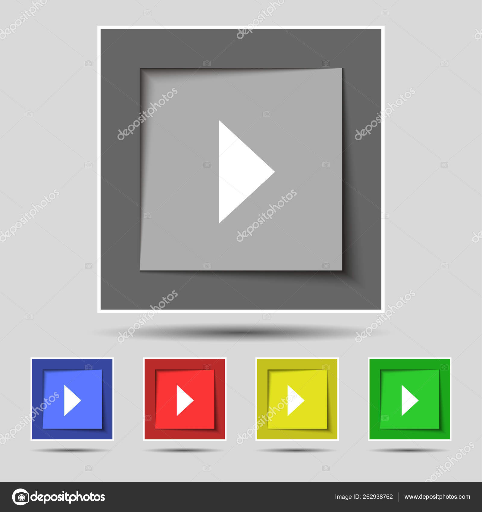 Play Button Icon Sign Original Five Colored Buttons Illustration Stock ...