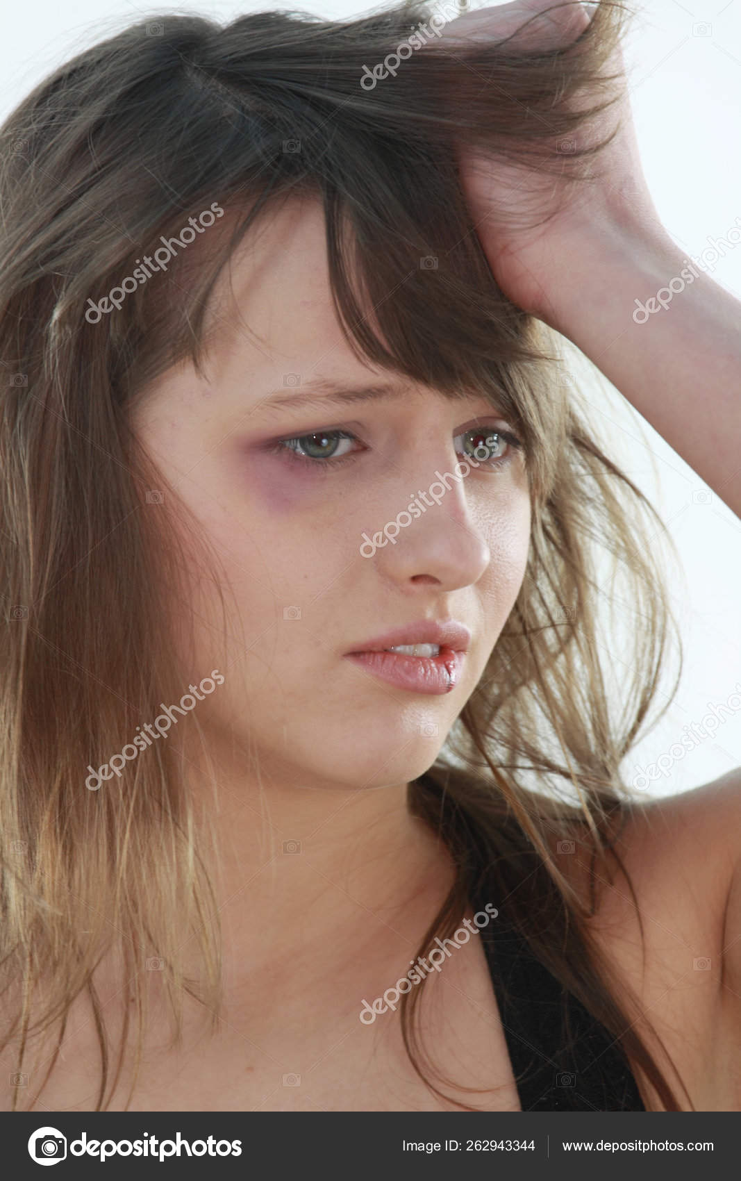 Abused Girl White Background Stock Photo by ©YAYImages 262943344