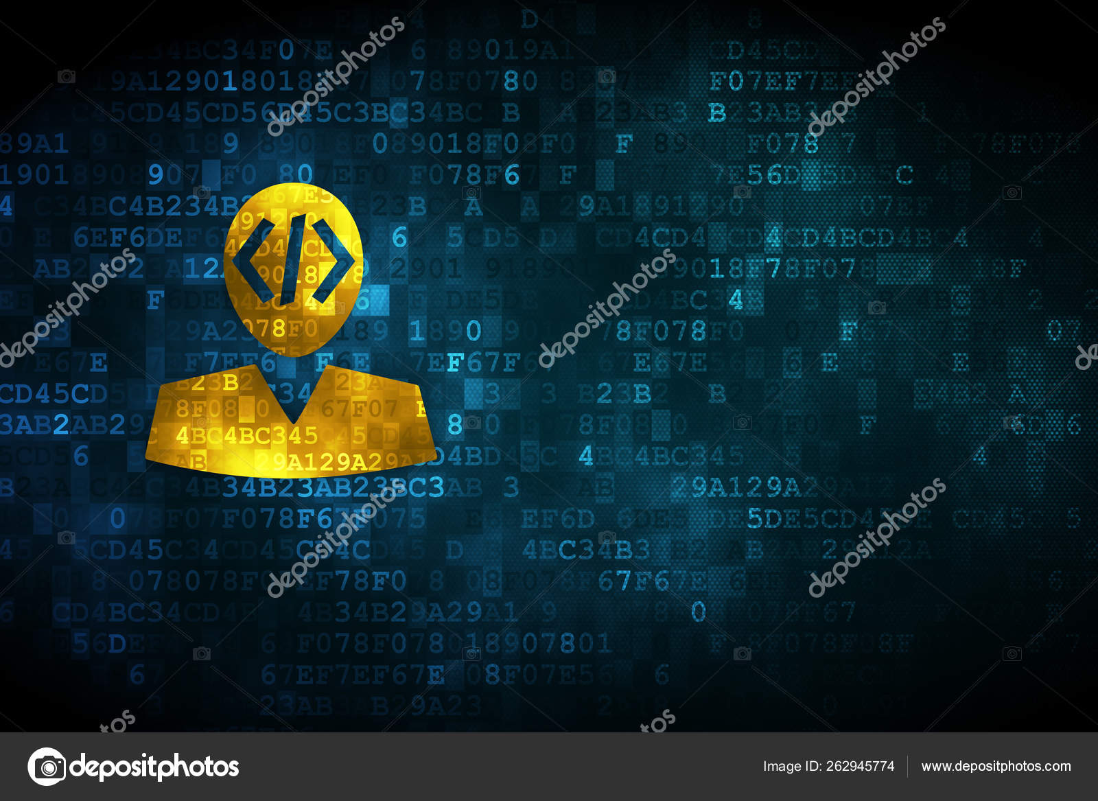 Database Concept Pixelated Programmer Icon Digital Background Empty ...