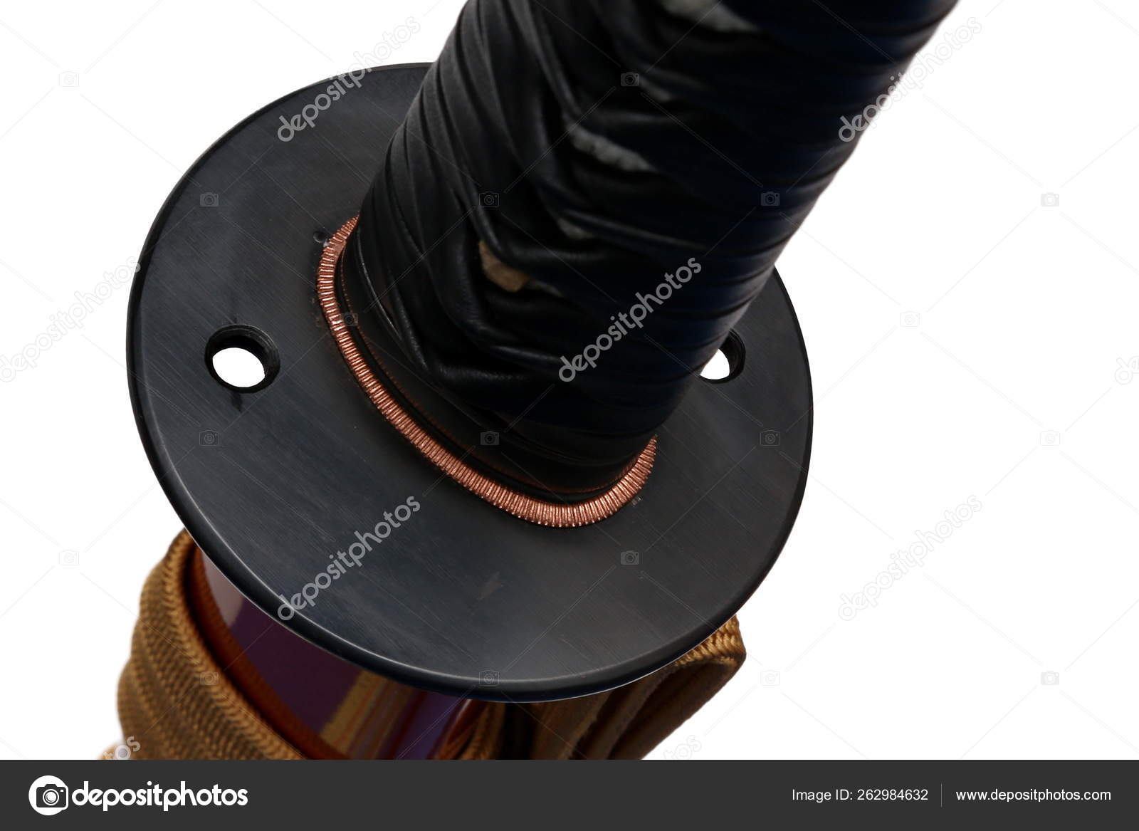 Tsuba Hand Guard Japanese Sword White Background Stock Photo by ...