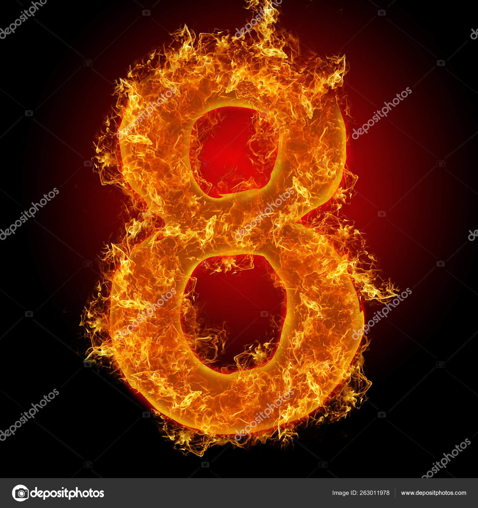 Fire Number Black Background Stock Photo by ©YAYImages 263011978