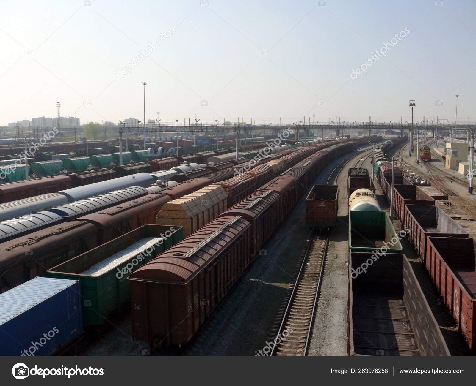 Freight Trains City Cargo Terminal Stock Photo by ©YAYImages 263076258