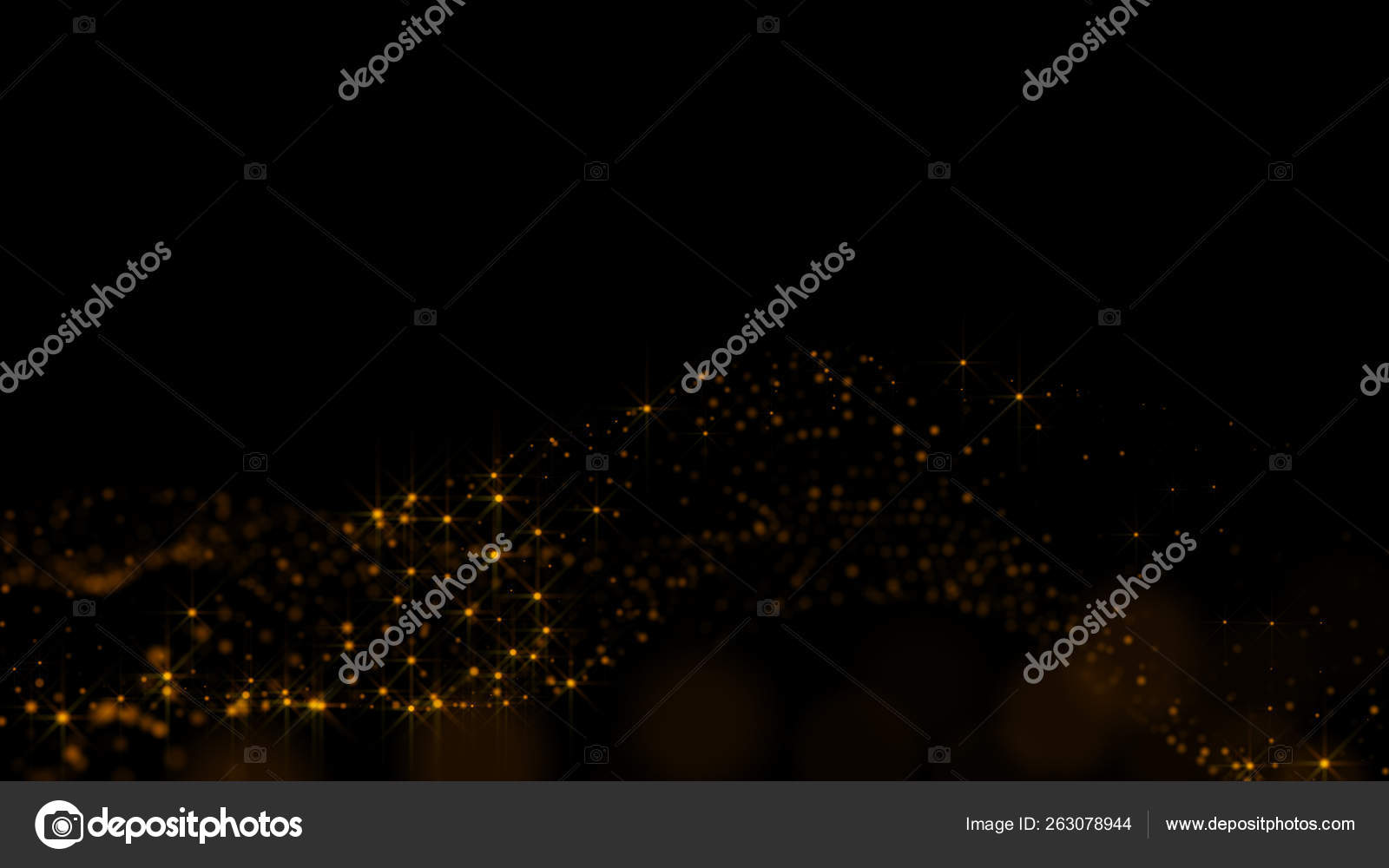 Gold Sparkling Particles Wave Background Glittering Effect Stock Photo ...
