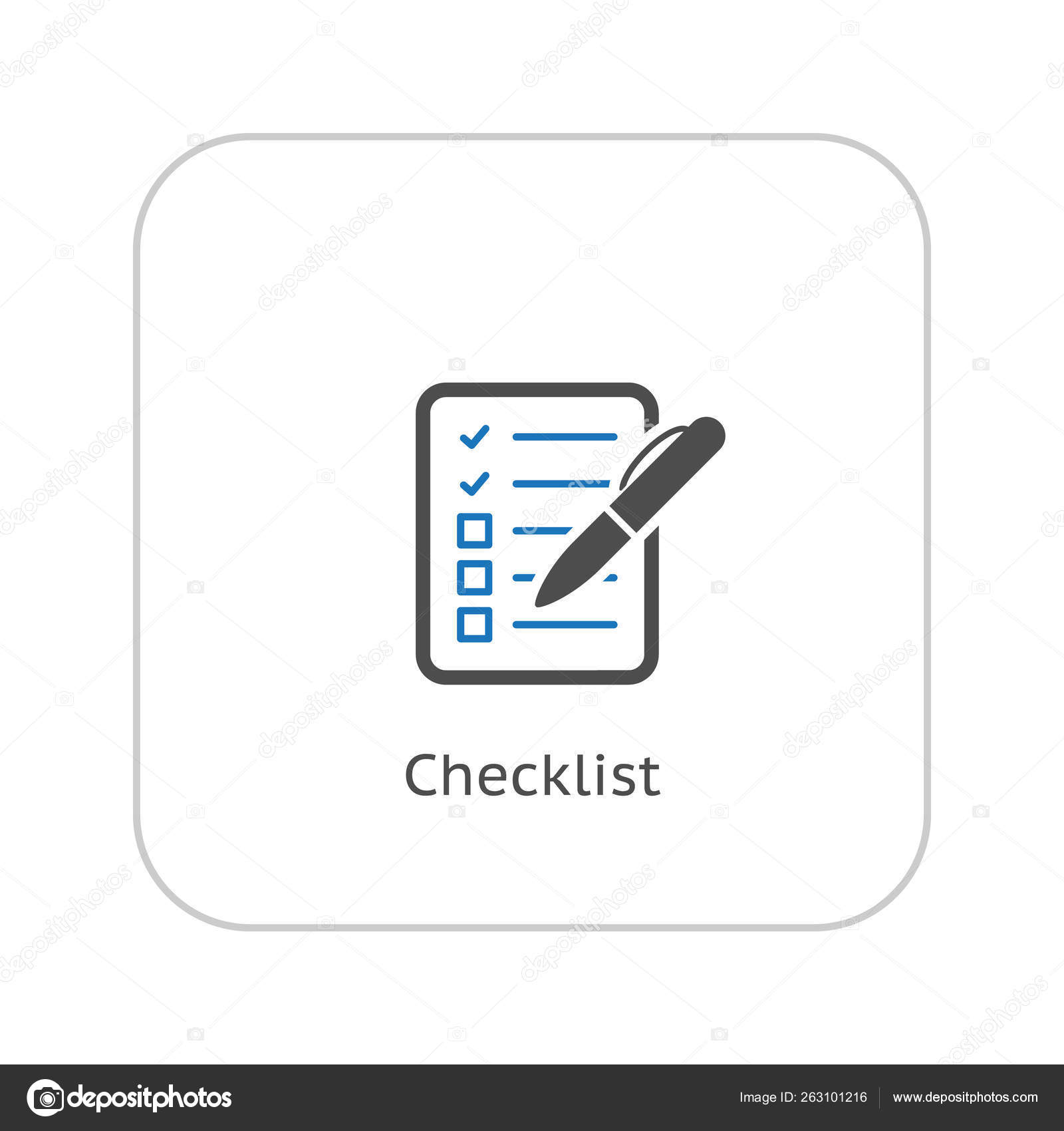 Checkliste Symbol Geschäftskonzept Flaches Design Isolierte ...
