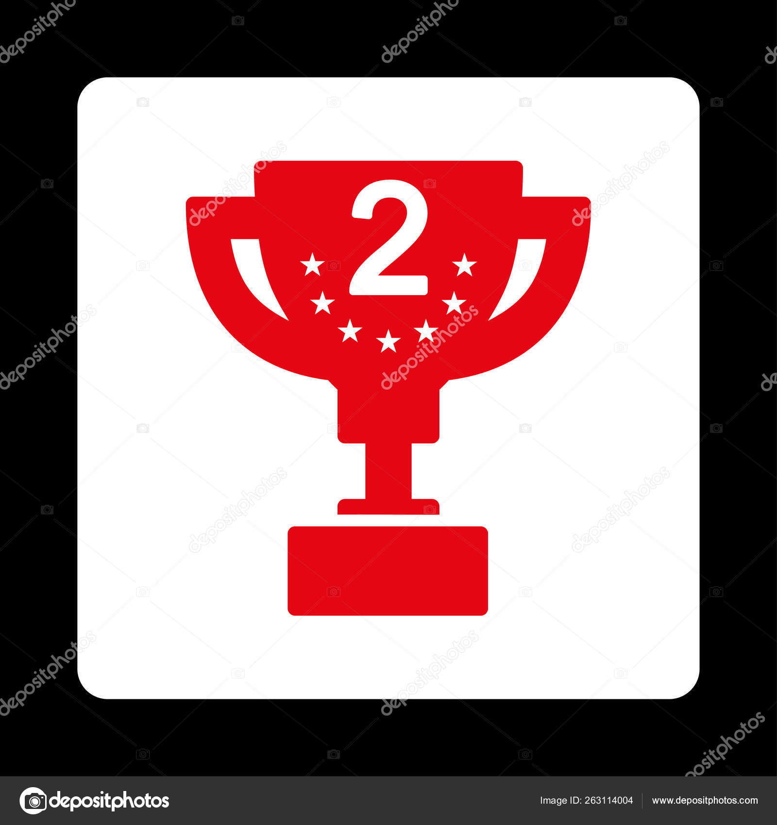 Second Prize Icon Award Buttons Overcolor Set Icon Style Red Stock ...