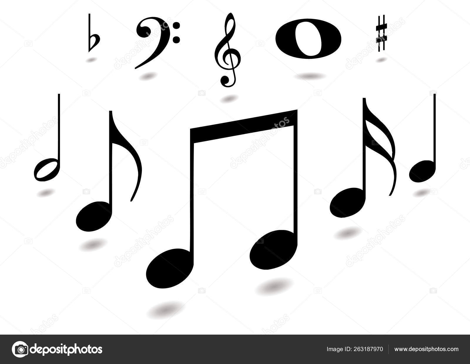 Collection Musical Notes Drop Shadow Black Stock Photo by ©YAYImages ...