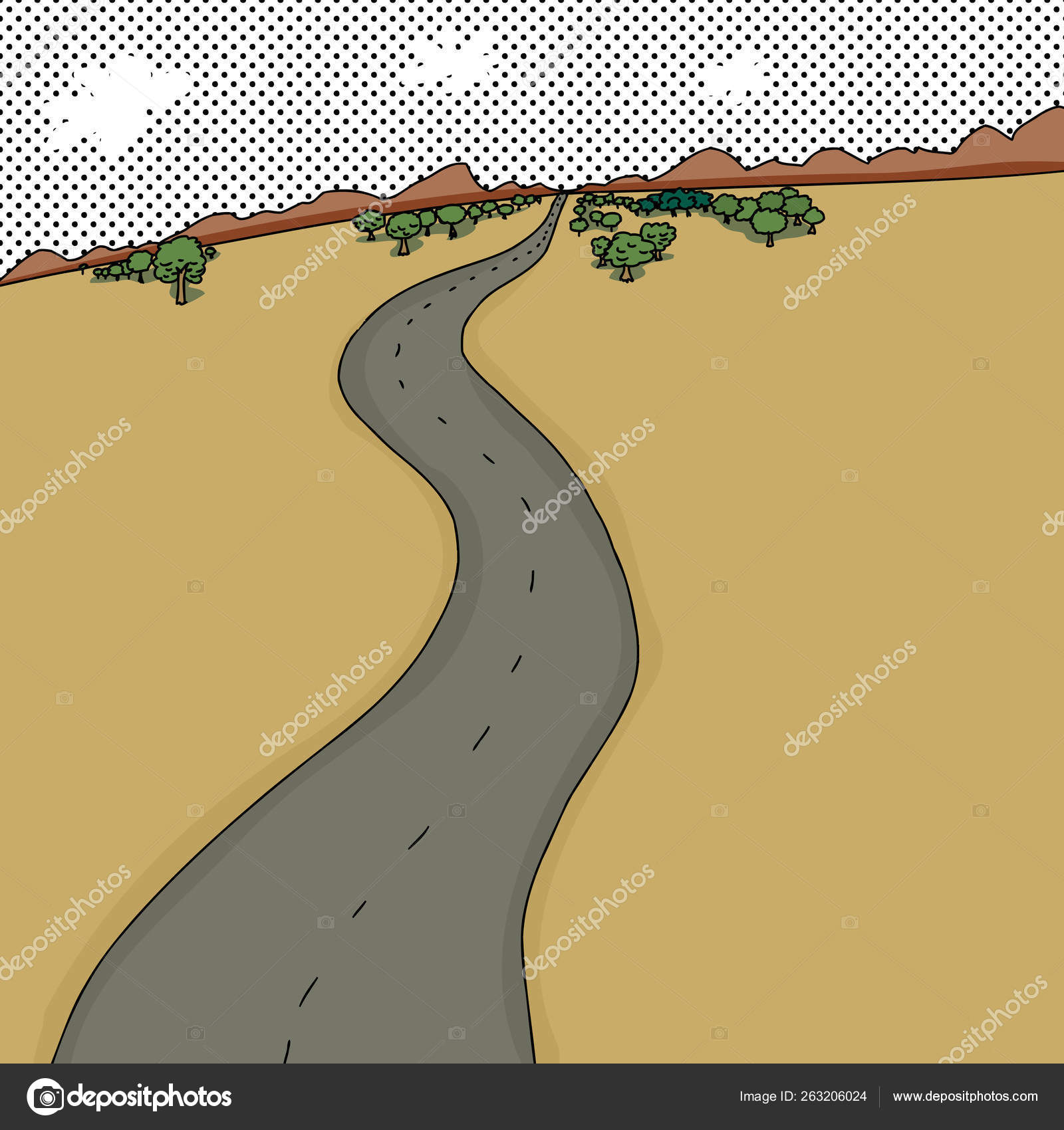 Winding Path Cartoon