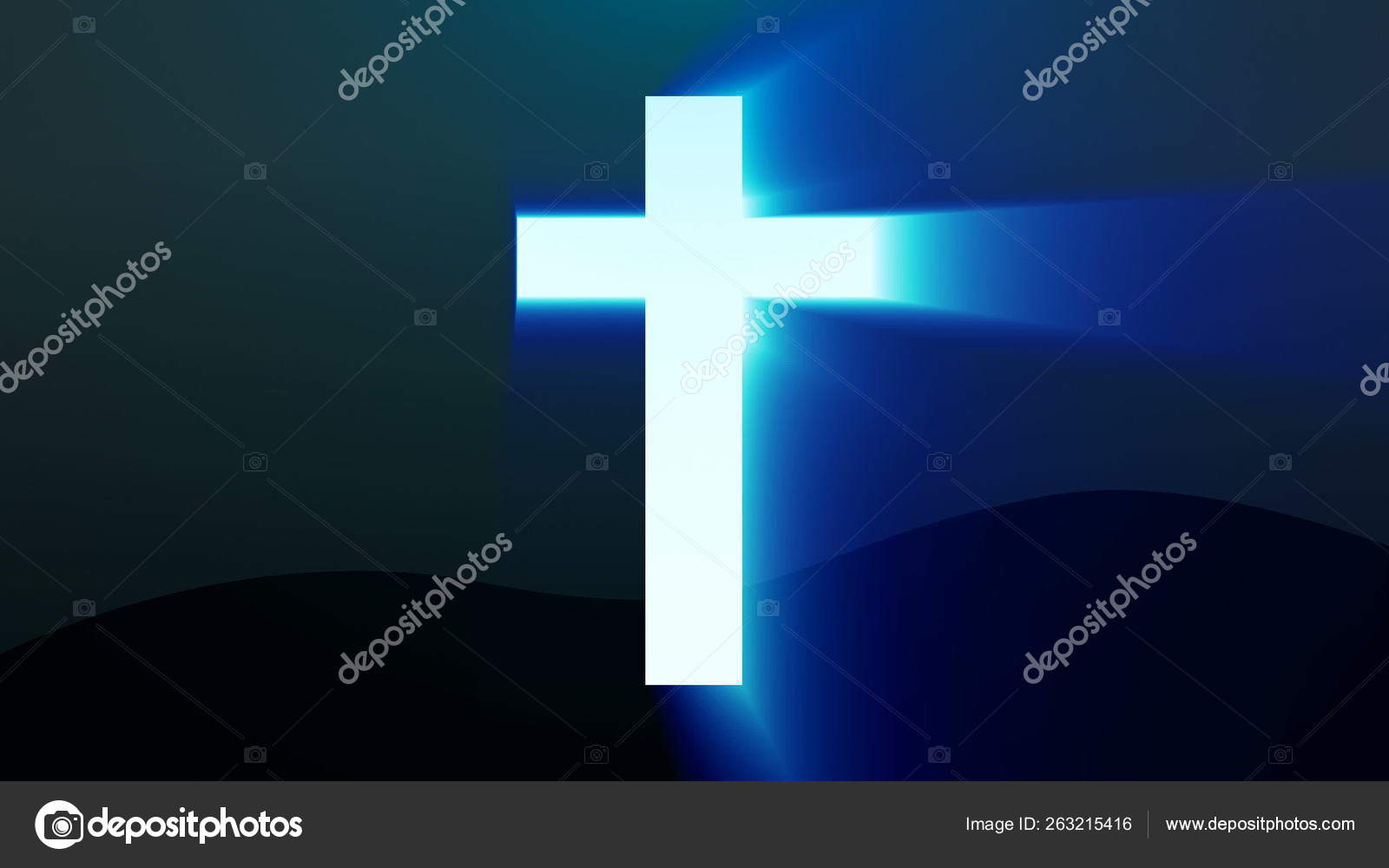 Light Cross Christ Ray Beams Background Rendering Stock Photo by ...