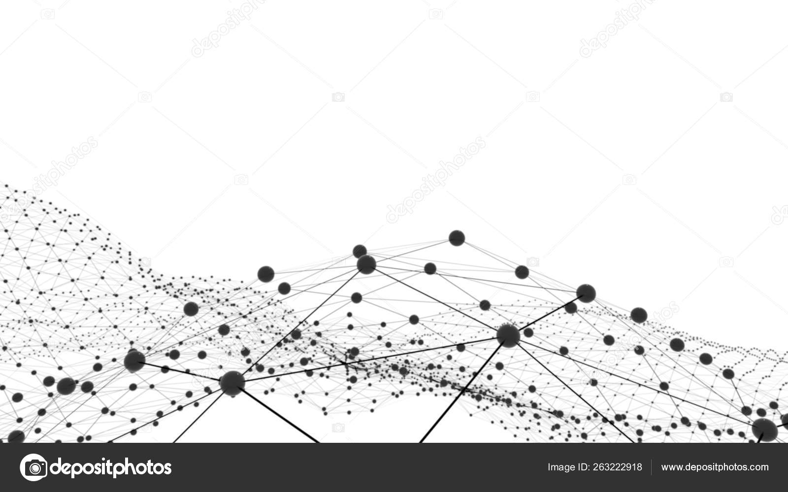 Concept Network Internet Communication Lines Polygons Dots Illustration ...
