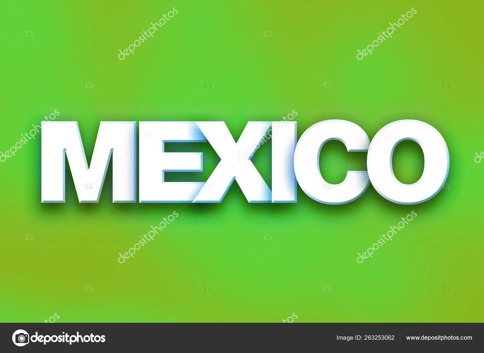 Palabra México Escrita Letras Blancas Sobre Colorido Concepto Tema ...