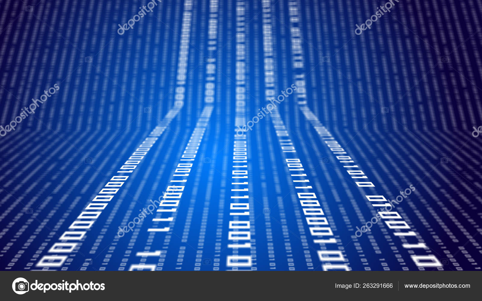 Binary Code Abstract Technology Background Blue Shallow Depth Field ...