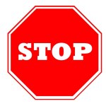 A red stop sign on a white background Stock Photo by ©allasimacheva ...