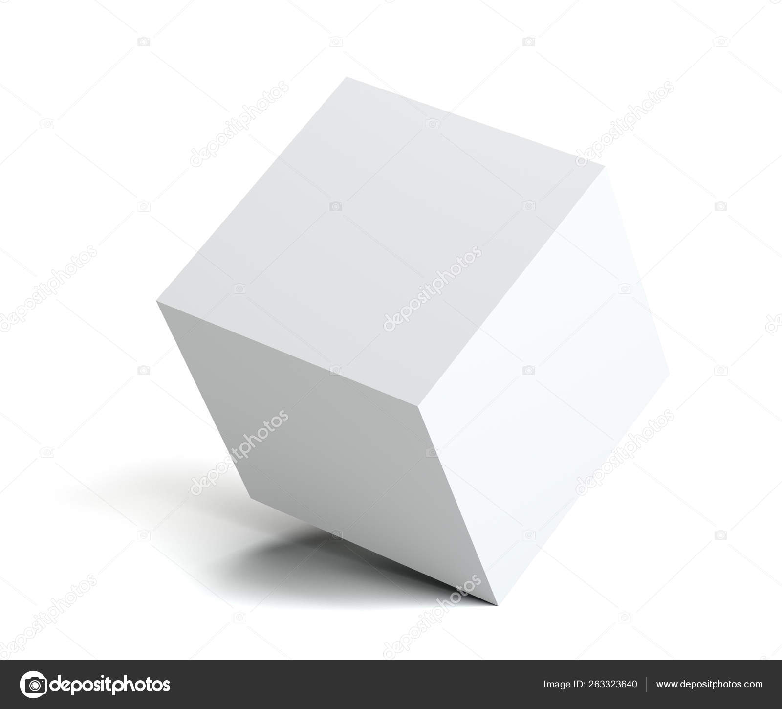 White Empty Cube Stands Corner Isolated White Background Illustration ...