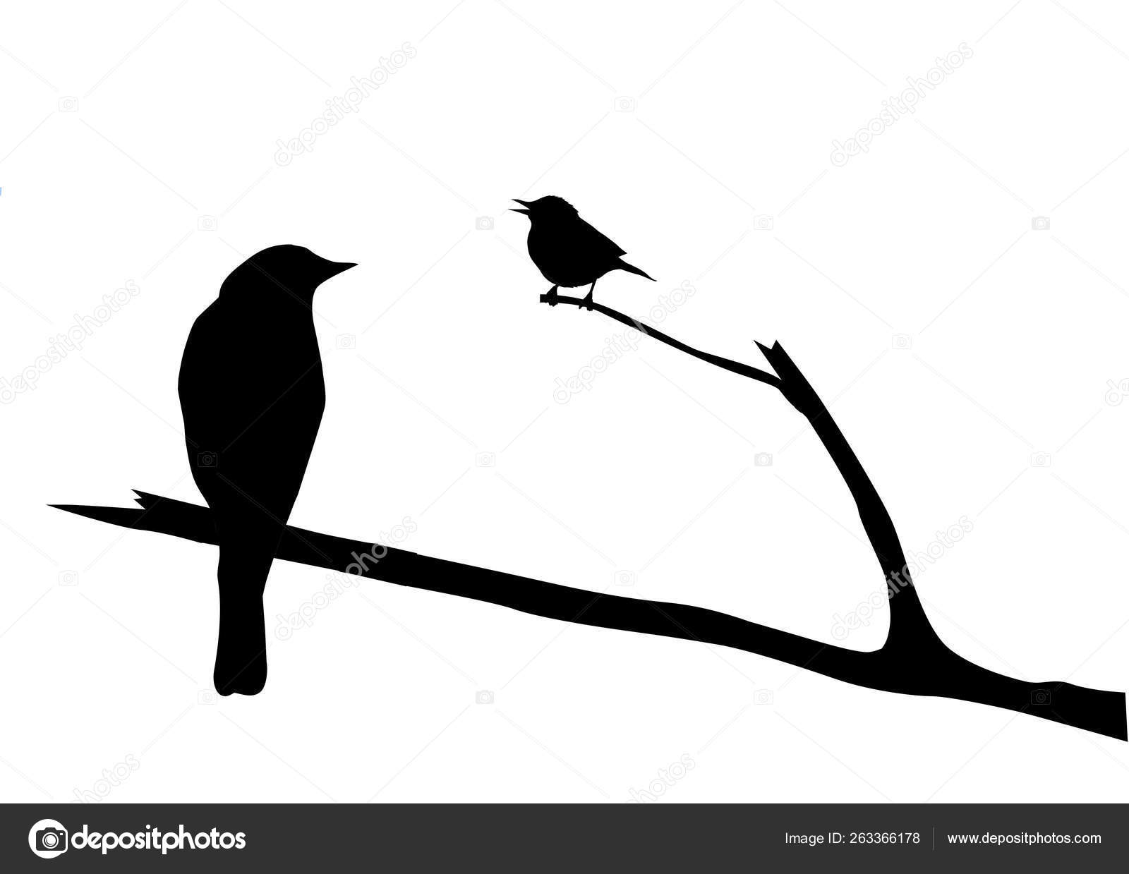 Birds On A Branch Silhouette Tattoo