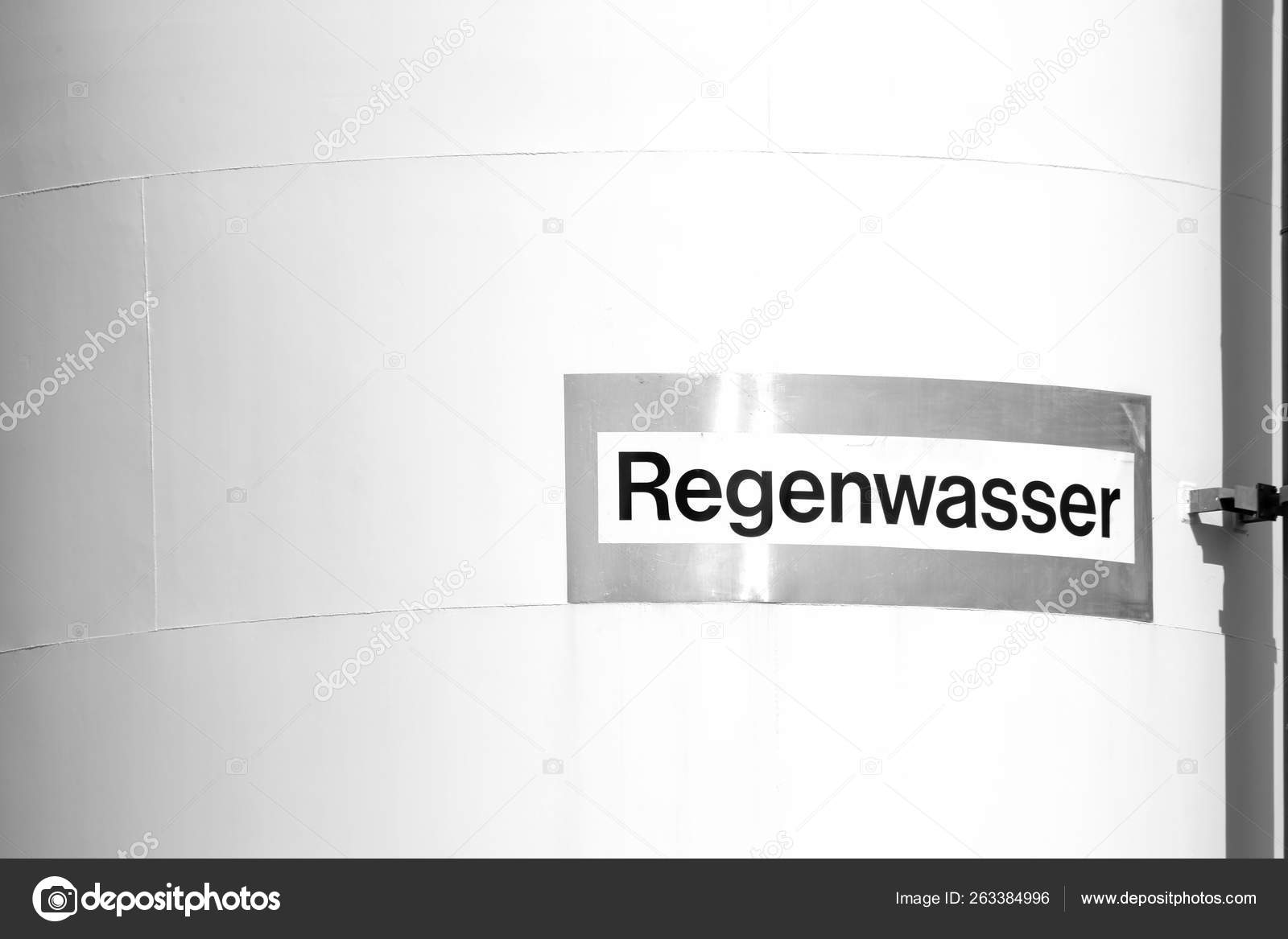 Outer Wall Storage Tank Rainwater Sign Stock Photo by ©YAYImages 263384996