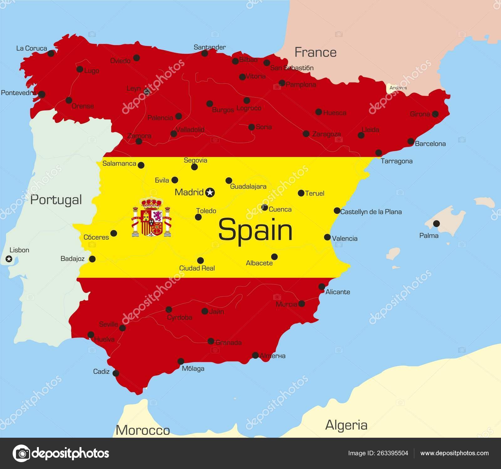 Map Of Spain And Other Countries
