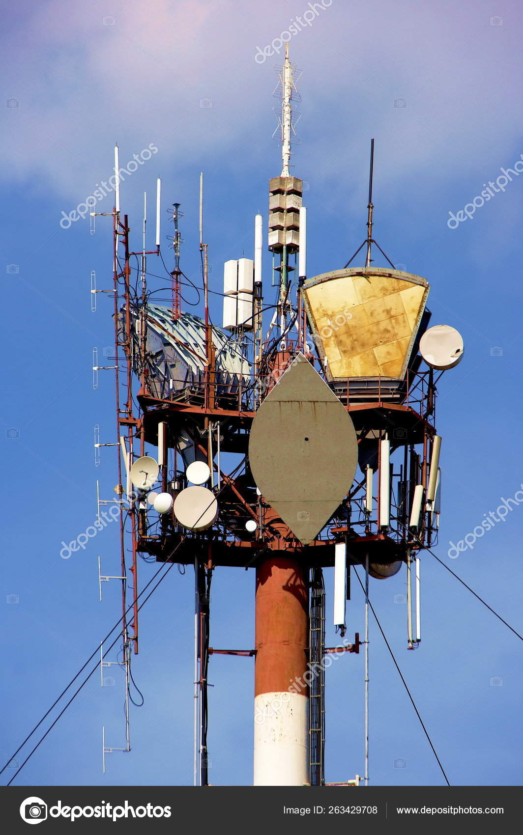 Peak Communication Tek Mast Lights Antennas Stock Photo by ©YAYImages ...