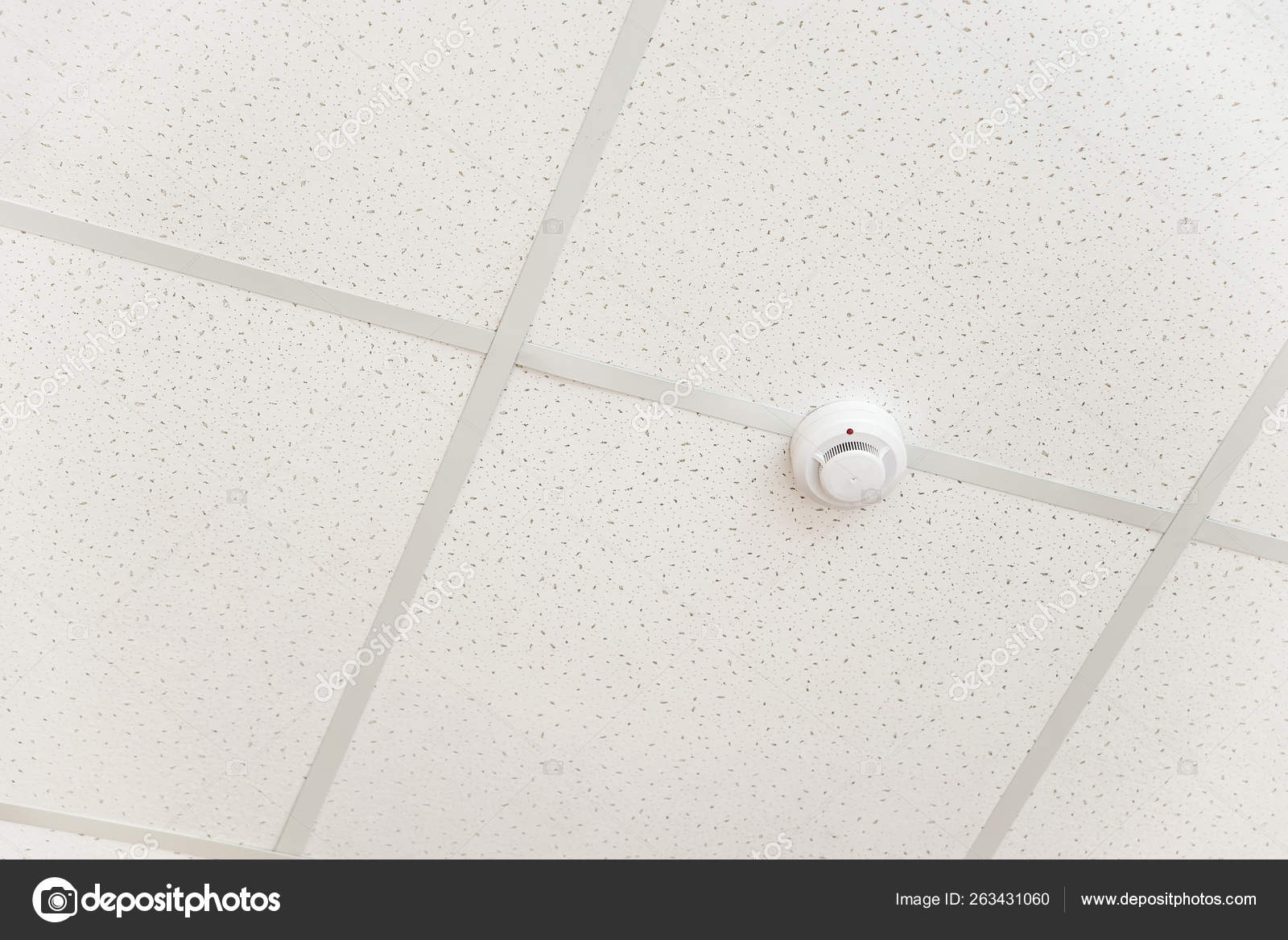 Smoke Detector Fire Alarm Background White Ceiling Stock Photo by ...