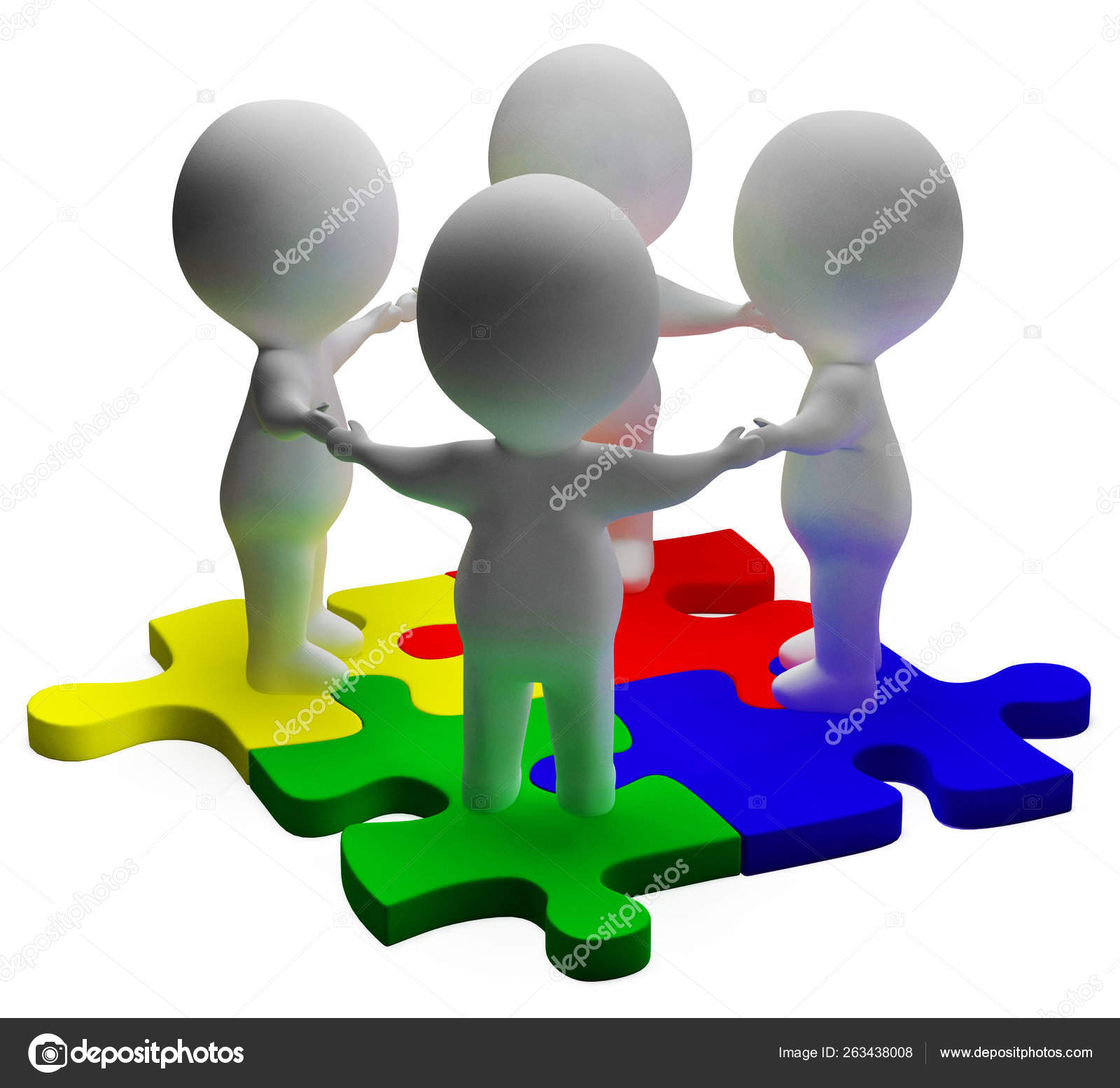 Puzzle Solved Characters Showing Unity Teamwork Stock Photo by ... Puzzle Solved Characters Showing Unity Teamwork Stock Photo by ...