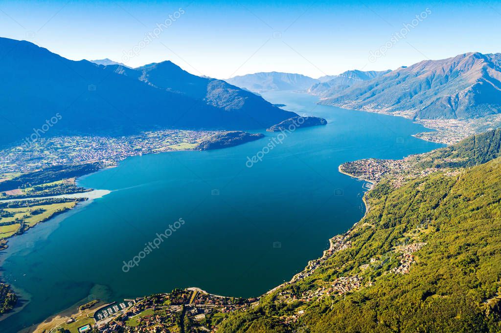 Vista aérea panorámica del Alto Lario al sur - Lago Como (IT) 2023