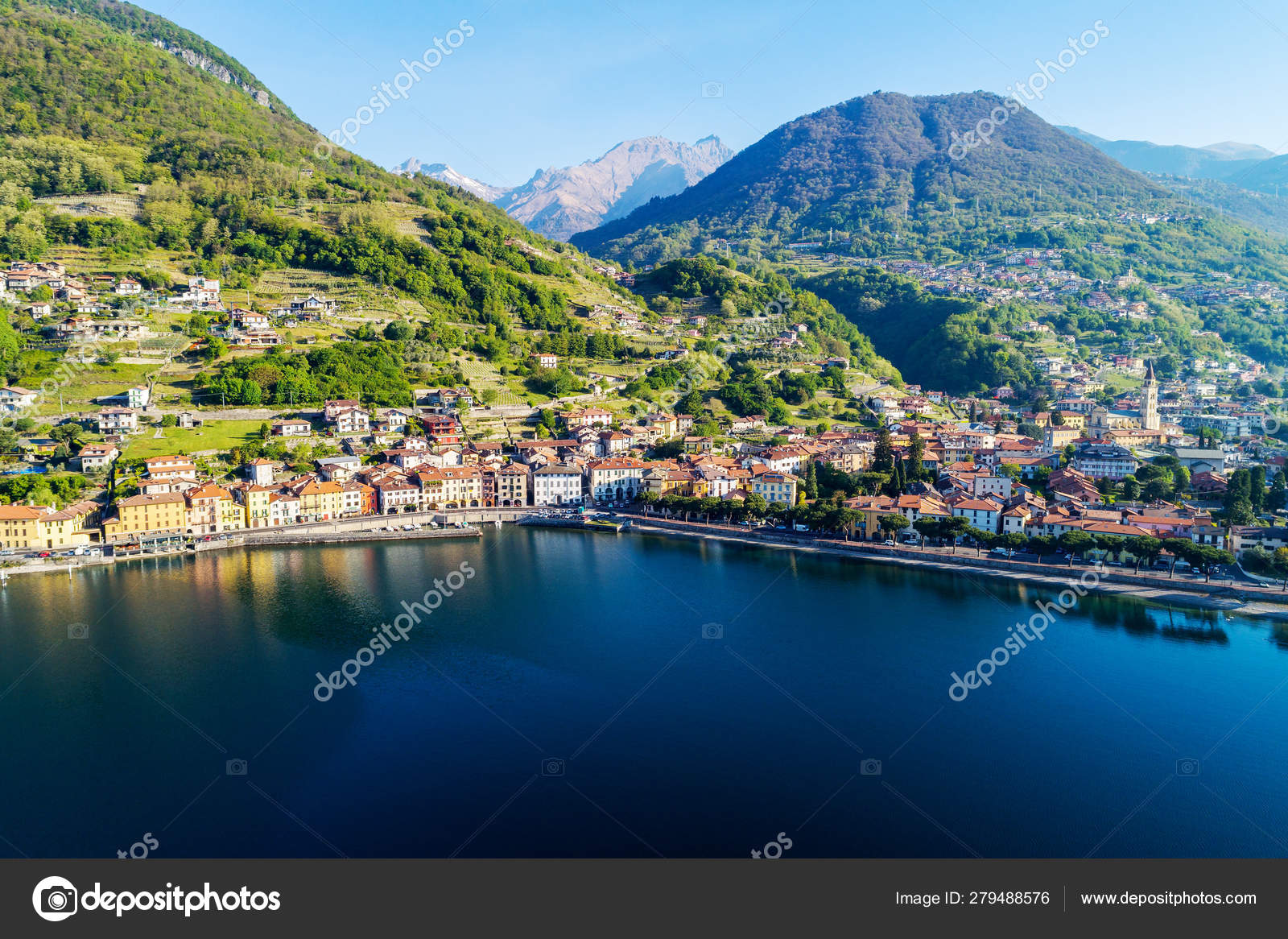 Domaso Lake Como Panoramic Aerial View Stock Photo by ©rebaisilvano ...