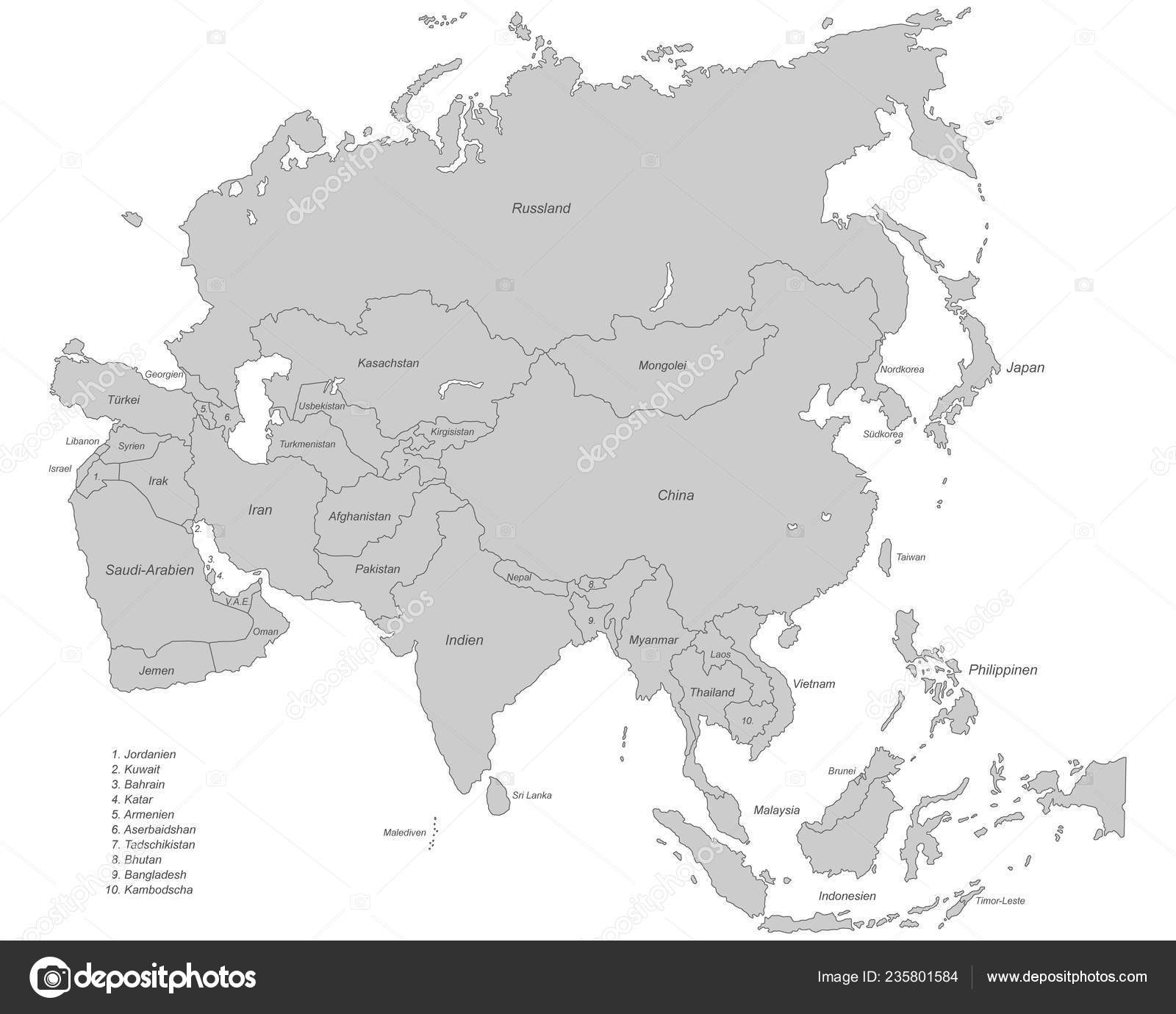 Asia Political Map Blank