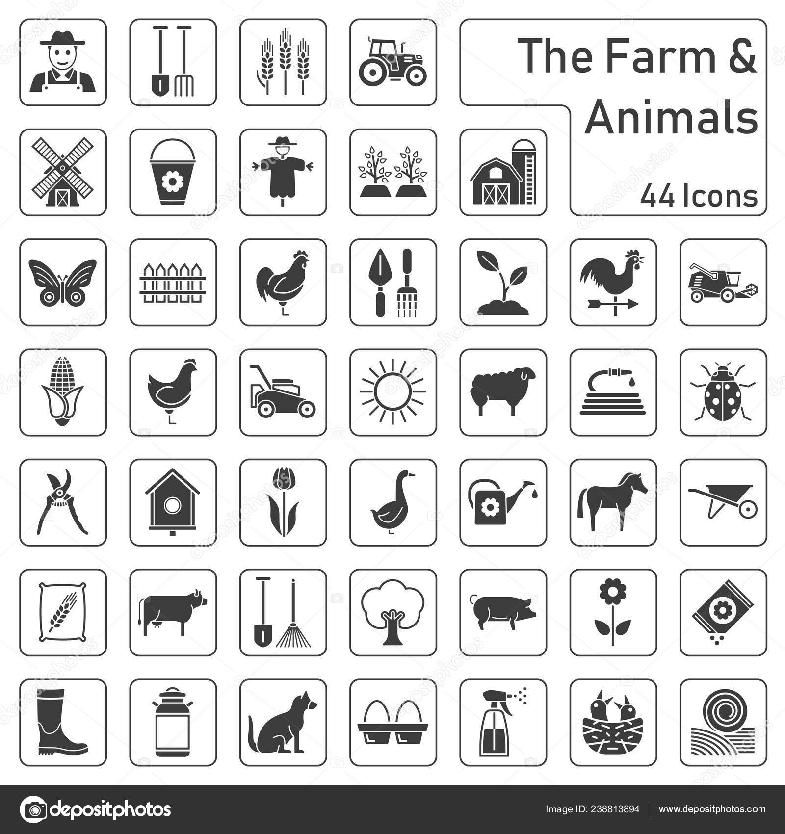Farm Animals Icon Set Detailed Vector File Stock Vector by ©ii-graphics ...
