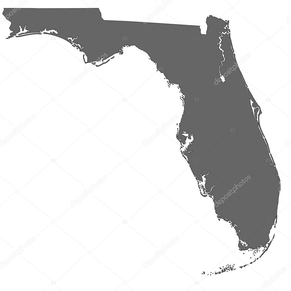 Mapa de Florida (archivo vectorial detallado)) 2022