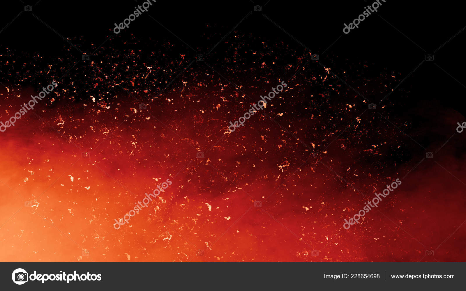 Realistic Isolated Fire Effect Smoke Decoration Covering Black ...