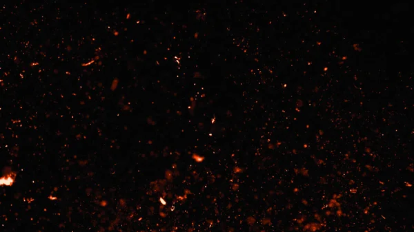 Fire Effect Dust Debris Isolated Black Background Motion Powder Spray ...