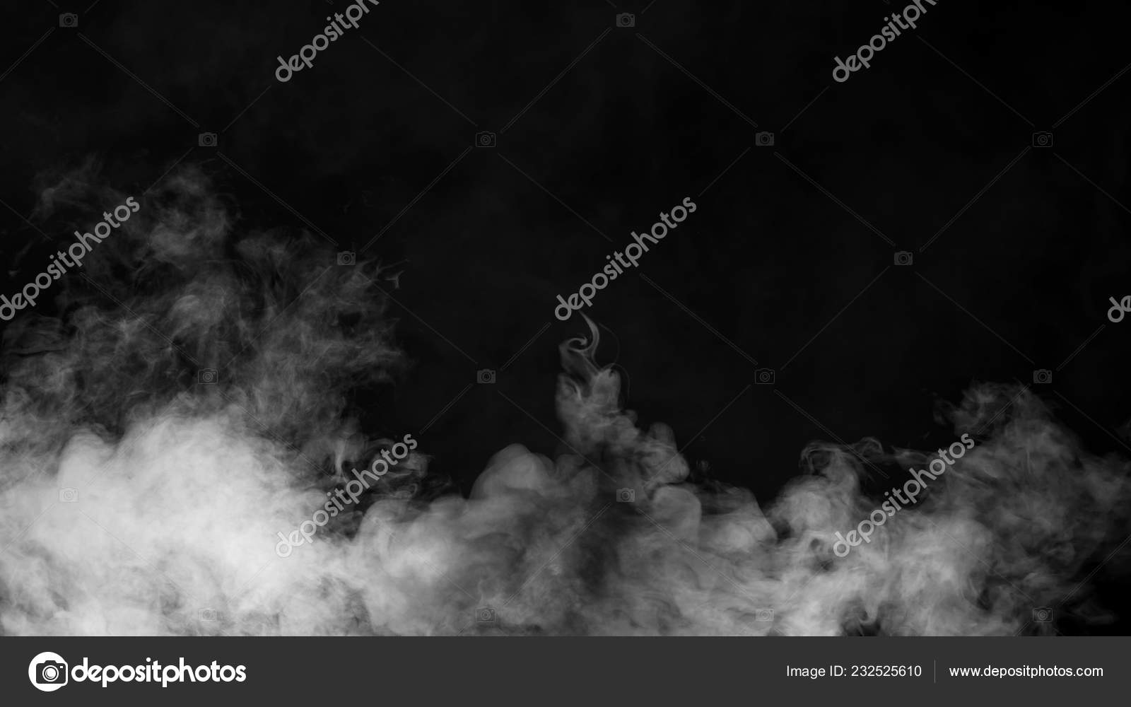 Fog Misty Effect Isolated Black Background Copy Space Stock Photo by ...
