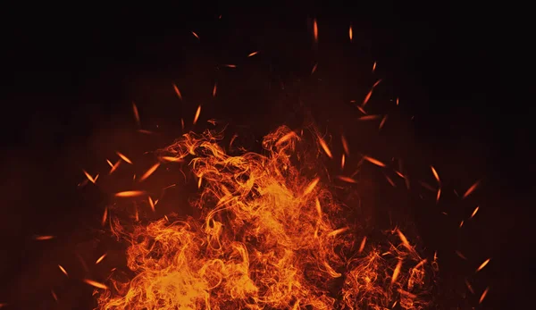 Perftect flame texture with fire particles sparkle embers on background ...