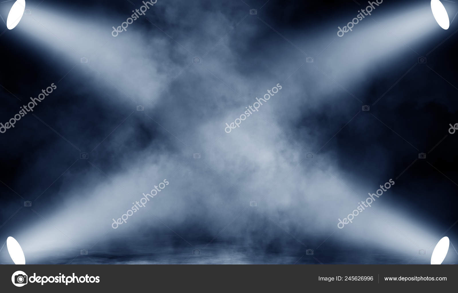 Projector Spotlight Floor Beautfiul Blue Performance Stage Isolated ...