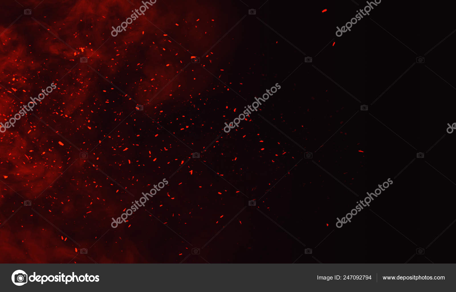 Fire Particles Debris Isolated Black Background Text Space Film Texture ...